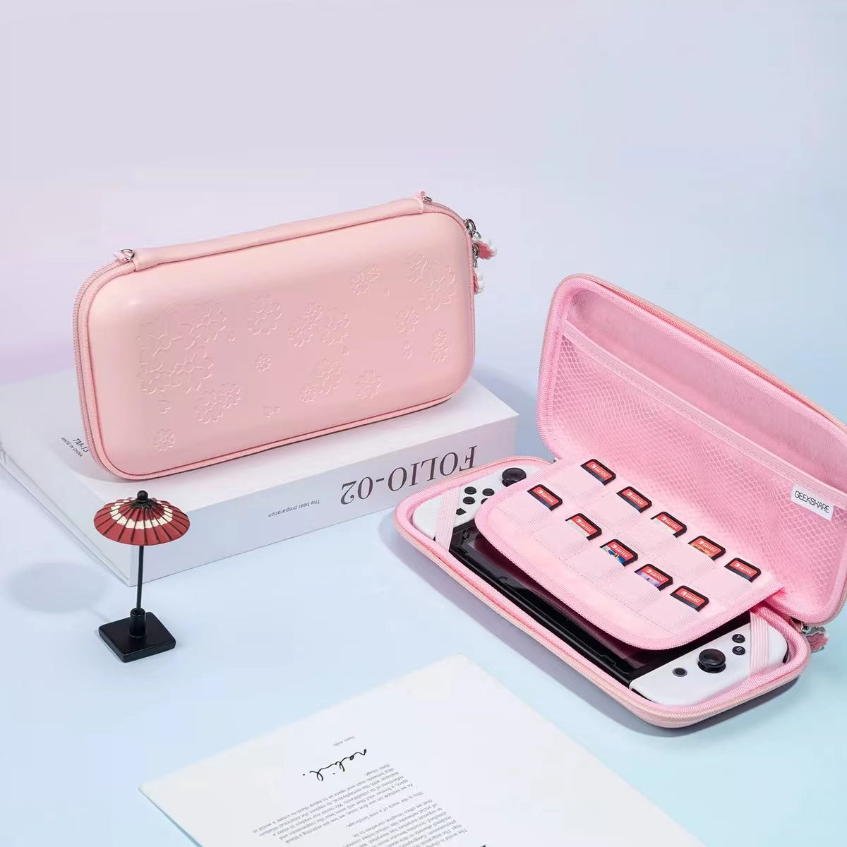 Wishaven Pink Sakura Nintendo Switch Carrying Case
